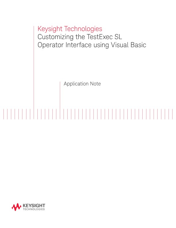 Customizing Testexec Sl Operator Interface Using Visual Basic Pdf Asset Page Keysight